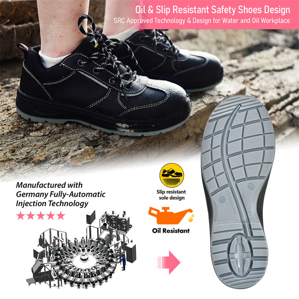 Safetoe Black Steel Toe Women Safety Shoes | Safetoe Official Shop