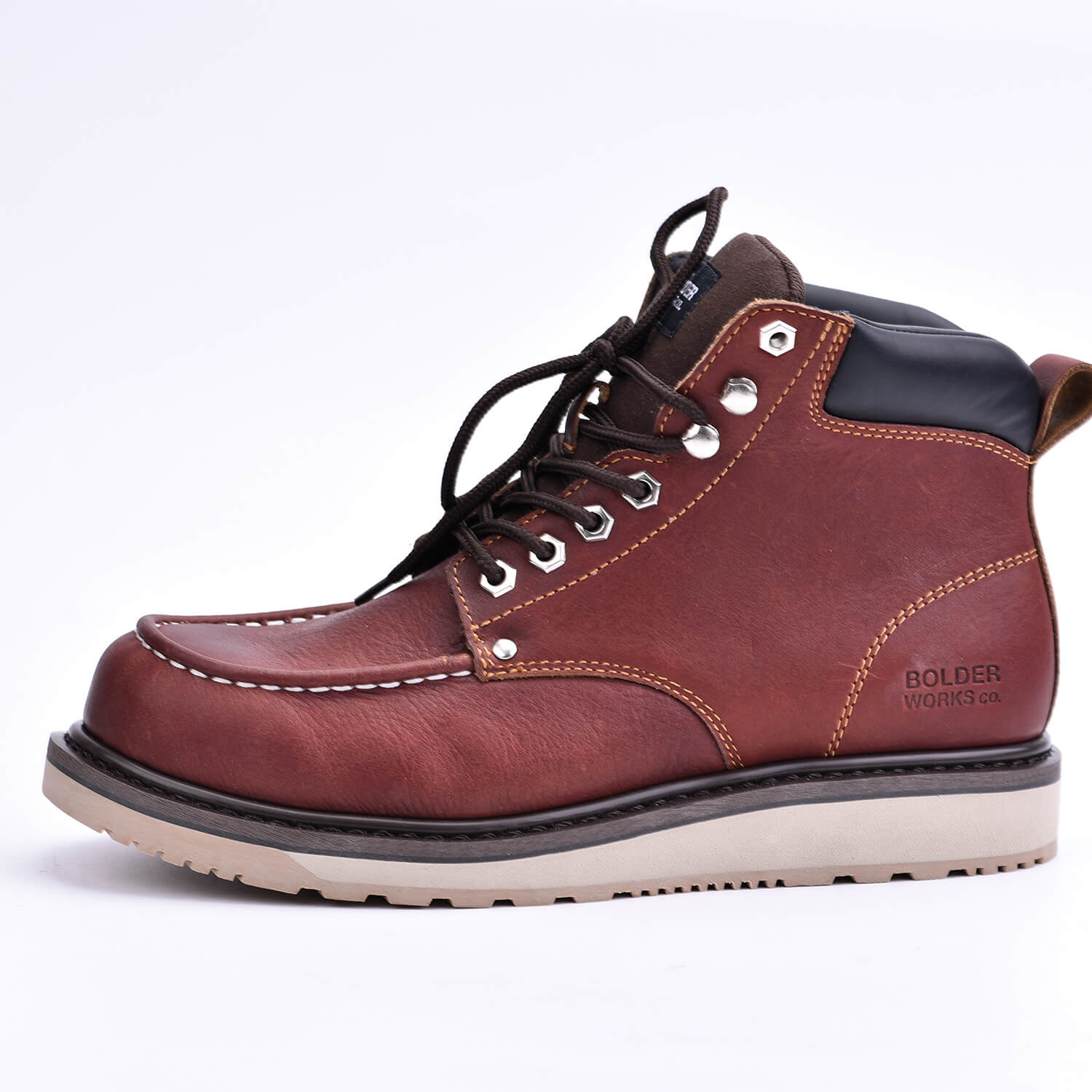 Safetoe Genuine Leather Soft Moc Toe Safety Work Boots | Safetoe ...