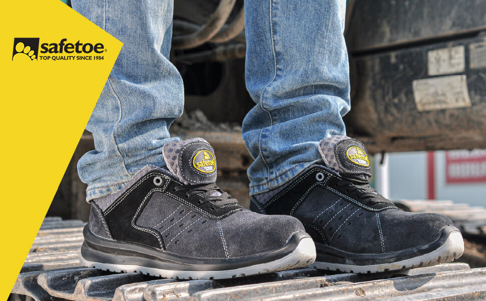 Safetoe Lightweight Breathable Leather Safety Work Shoes for Men ...